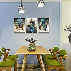Abstract Canvas Wall Art For Living Room Family Wall Decor For Bedroom Kitchen Artwork Abstract Leaves Canvas Prints Painting Modern Office Wall Pictures Bathroom Home Decorations 12" X 16" 3 Pieces