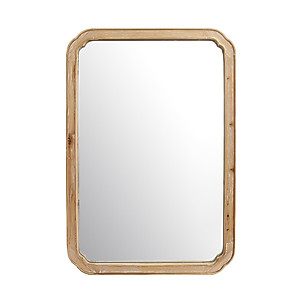 Wood Farmhouse Mirror, 24" x 36" Wall Mounted Ractangle Rustic Mirror for Foyer, Living Room, Bedroom, Bathroom