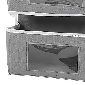 Tgoon Door Hanging Shelves, Portable Multi Layer Space Saving Over Door Hanging Organizer Breathable Non Woven for Bedroom(Grey, 5 Pockets)