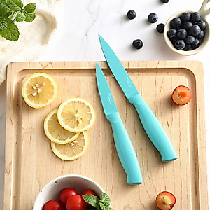 Marco Almond MA24 Kitchen Knife Sets + Marco Almond KYA77 Titanium Coated Rainbow Digital Kitchen Scale