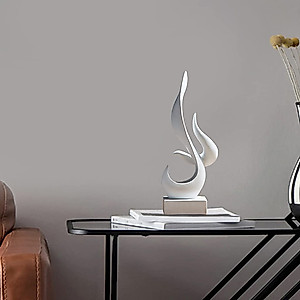 Joylern Resin Art Statue Minimalist Figurines Abstract Sculpture Desk Table Sculpture Ornaments for Home Bedroom Living Room Garden Office - White