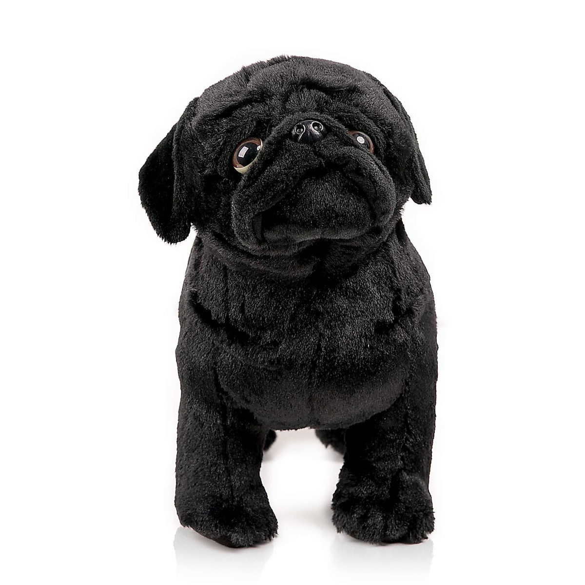 BONI 12.5 Inch Black Pug Stuffed Animal, Pug Plush Dog Stuffed Animals