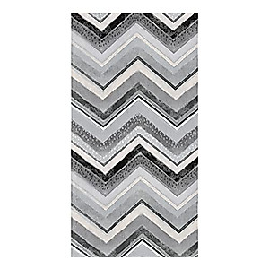 Big buy store Gray Wave Striped Zig Zag Chevron Kitchen Dish Towels, Soft Lightweight Microfiber Absorbent Hand Towel Nordic Style Tea Towel for Kitchen Bathroom 18x28in