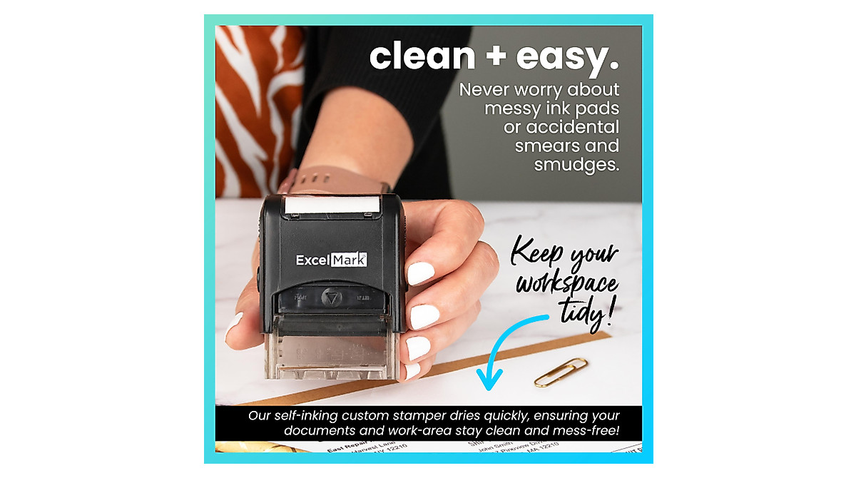 ExcelMark Copy Self-Inking Rubber Stamp - Quick & Clear Marking