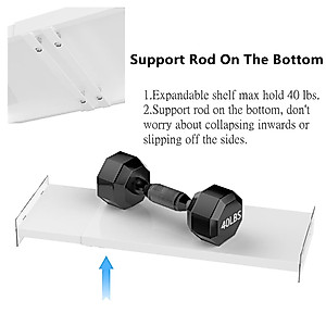 MIYUPTC Adjustable Closet Storage Shelves, Heavy Duty Expandable Wardrobe Shelves Organizer System for Closet Cabinet Wardrobe Cupboard Bedroom Garage 2 Pack (L:16.9'' to 31.5"; W:11.8'')