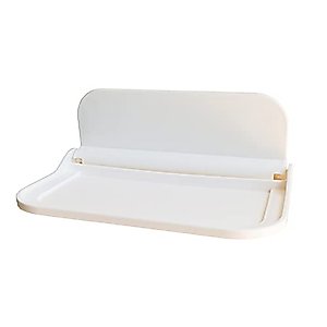 ePizdiz Foldable Plastic Floating Shelf Stick on Wall for Kitchen Bathroom Any Place Extra Storage Needed Wall Mounted Bedside Shelves(2pcs,7inches)