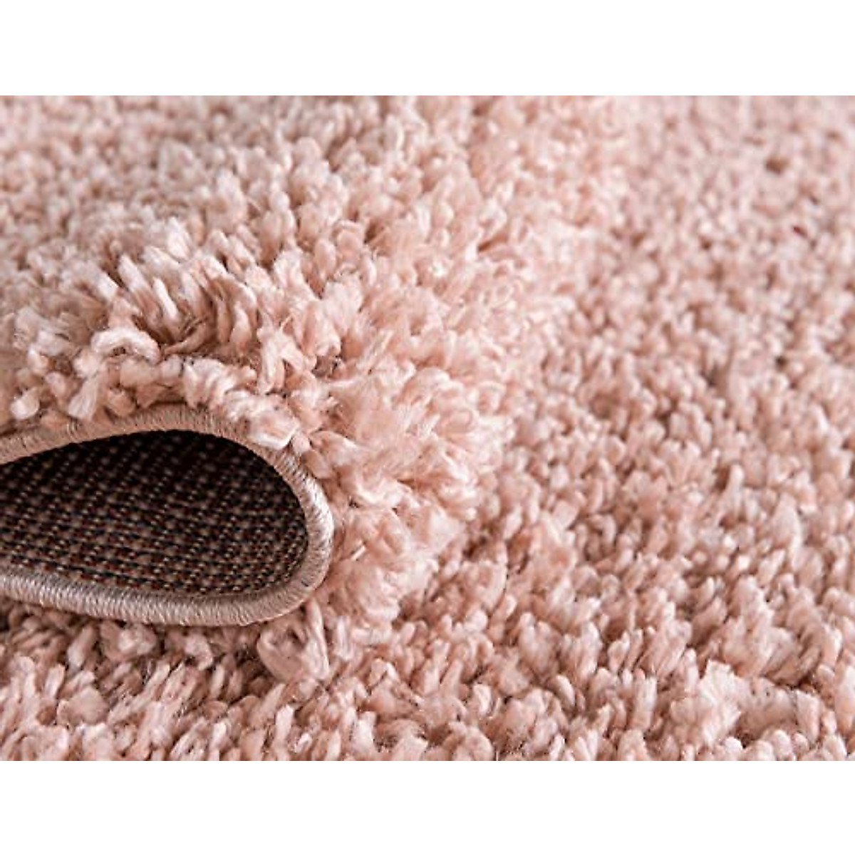 Unique Loom Davos Shag Collection Modern Luxuriously Soft & Cozy Shag Area Rug (5' 0 x 8' 0 Rectangular, Dusty Rose)
