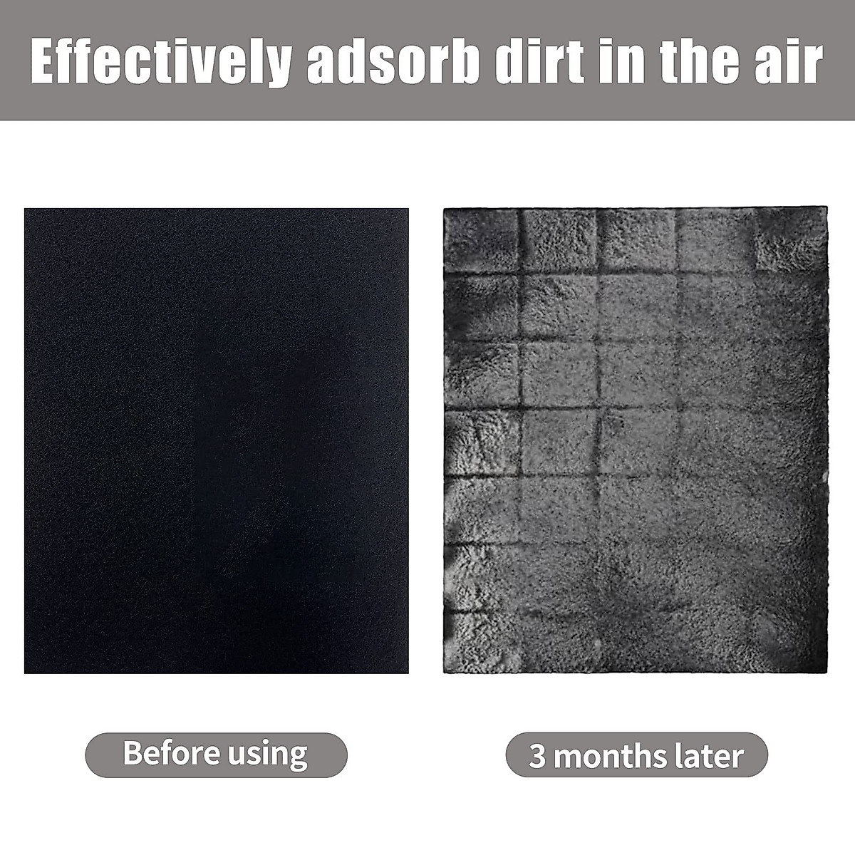 QLMM66 Carbon Fabric Filter 16" x 48" x 0.2" (1 Pack) Replacement Activated Charcoal Hepa AC Vent Filter Carbon Air Pre Filter Fabric Sheet Carbon Pad