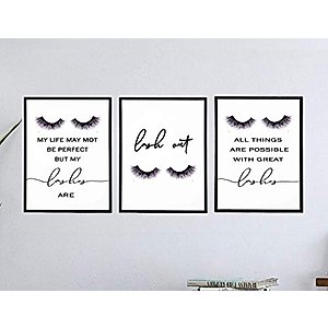 Lash out,Eyelashes Prints Set,Set Of 3,Lashes Print,Lash Decor,Beauty Salon Decor,Lashes Studio,Lash room decor,My life may not be perfect 8X10inch Noframed