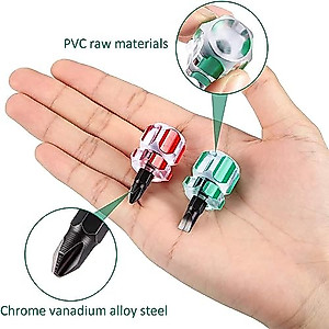 Buspoll Sewing Machine Screwdriver Ultra Short Screwdriver Tool - One Flat Head and One Phillips Screwdriver for Sewing Projects