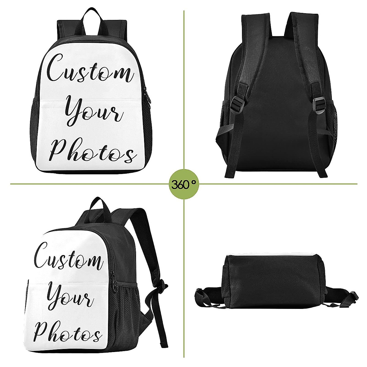 Naanle Custom Kids Backpack with Photos Backpacks Boys Girls Travel Rucksack Personalized Backpack for Preschool Kindergarten