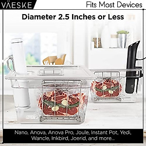 VÄESKE Sous Vide Container 12 Quarts with Lid, Sous Vide Rack & Insulating Sleeve | Neoprene Retains Heat | Compatible with Most Sous Vide Cookers Anova, Anova Nano, Joule, Instant Pot, Wancle (12 QT)