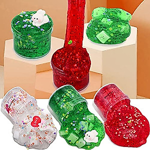 HFCHUPIN 3 Pieces Clear Slime, Party Favor for Kids Girls & Boys,for Anxiety Relief,Ages 6+ Non Sticky,Super Soft Sludge Toy,Bubble DIY Slime, Art Craft Birthday Preschool Education and Party Favors