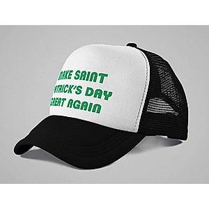 Tstars Make St. Patrick's Day Great Again Trump Trucker Hat Mesh Cap One Size Green/White
