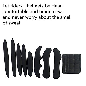 2 Set Helmet Padding Kit Bike Helmet Pad Universal Foam Pads for Bike Motorcycle Cycling Helmet, black, QXDAITI-12