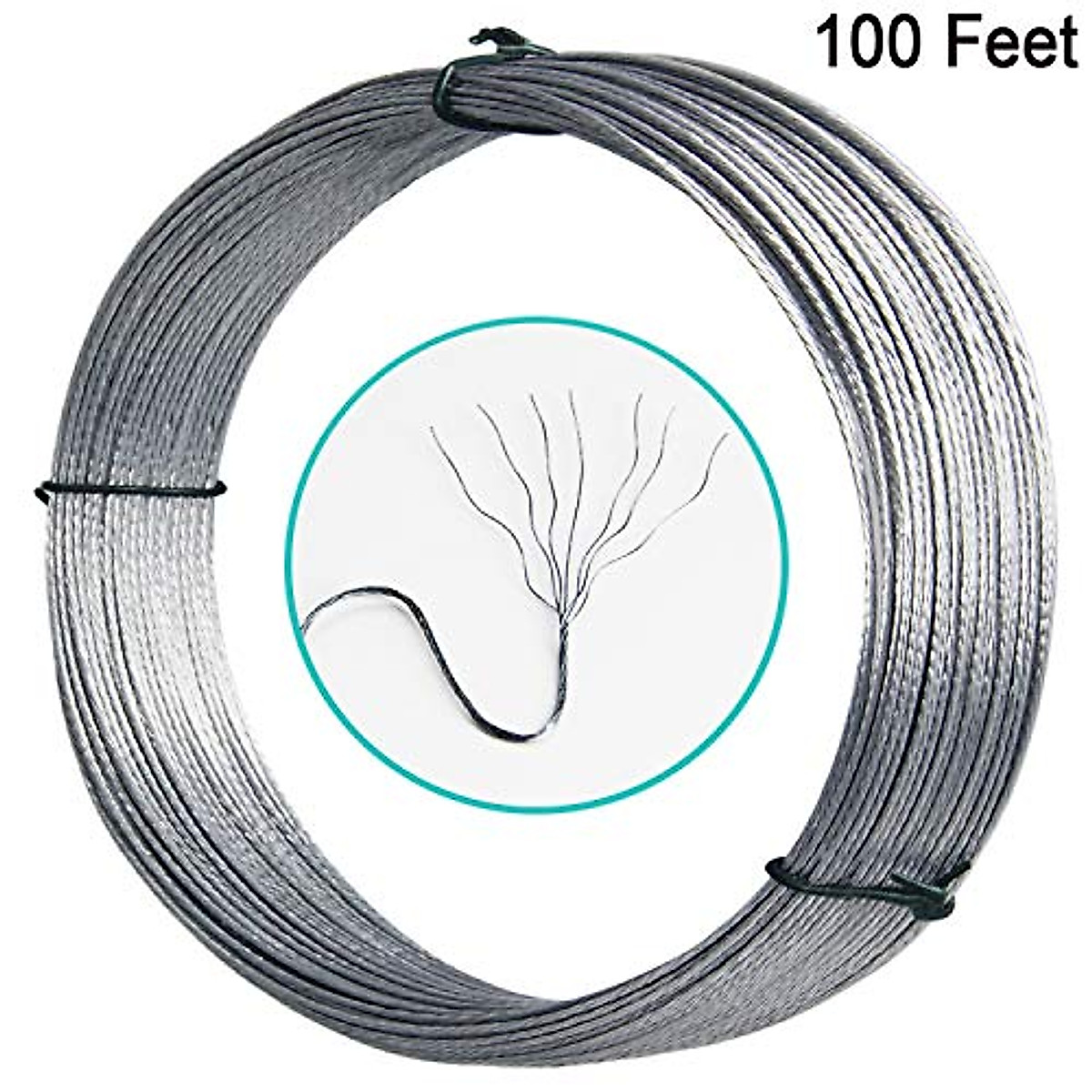 Picture Hanging Wire #2 100-Feet Braided Picture Wire Heavy for Photo Frame Picture,Artwork,Mirror Hanging,Supports up to 30lbs