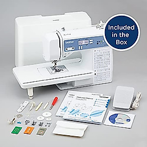 Brother Sewing and Quilting Machine, Computerized, 165 Built-in Stitches, LCD Display, Wide Table, 8 Included Presser Feet, white (Renewed)