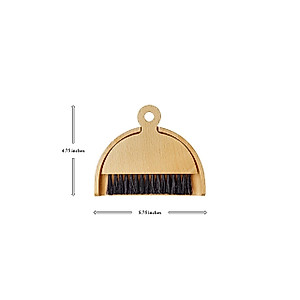 Eco-Friendly Wooden Bamboo Hand Brush and Dustpan Multi-Purpose Set Ideal for WFH Workstation, Home, Kitchen, Dining Table, or as a Gift (Gentle and Long-Lasting Bristles)