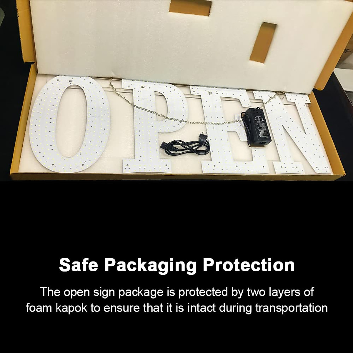 40"x14" Extra Jumbo LED Open Signs for Business, Unique Design Super Bright Open Sign with Chain, High Visibility Open Sign for Stores Bar Hotel Retail Shops Window Salon Office