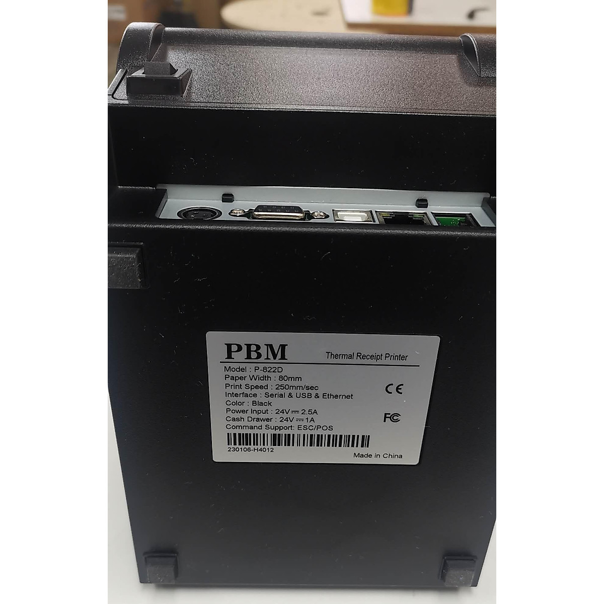 PBM P-822d Thermal POS Receipt Printer, USB, Ethernet, Serial 3-in-1 Printer, cashdrawer Port.AUTO Cut, Supports ESC/POS Star Commands, Compatible with EPSON Star Micronic