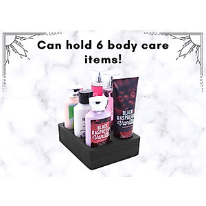 Polar Whale 2 Lotion and Body Spray Stand Organizers Tray Washable Waterproof Insert for Home Bathroom Bedroom Office 6 x 6 x 2 Inches 6 Slots Black 2pc Pair Set
