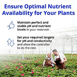 Bluelab Pro Controller Wi-Fi Fully Automated 24/7 Digital Monitor for Hydroponics Multi-Nutrient & pH Dosing with EC Temperature Probe and Edenic Remote Monitoring Essential for Agriculture