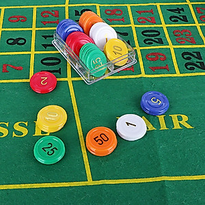 Leather&Arts 10 Inch Roulette Set Casino Game Kit Contains Plastic Roulette Wheel,Chips,Playing Cards,Felt Layout