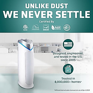 GermGuardian Air Purifier with HEPA 13 Filter, Removes 99.97% of Pollutants, Covers Large Room up to 743 Sq. Foot Room in 1 Hr, UV-C Light Helps Reduce Germs, Zero Ozone Verified, 22”, White, AC4825W