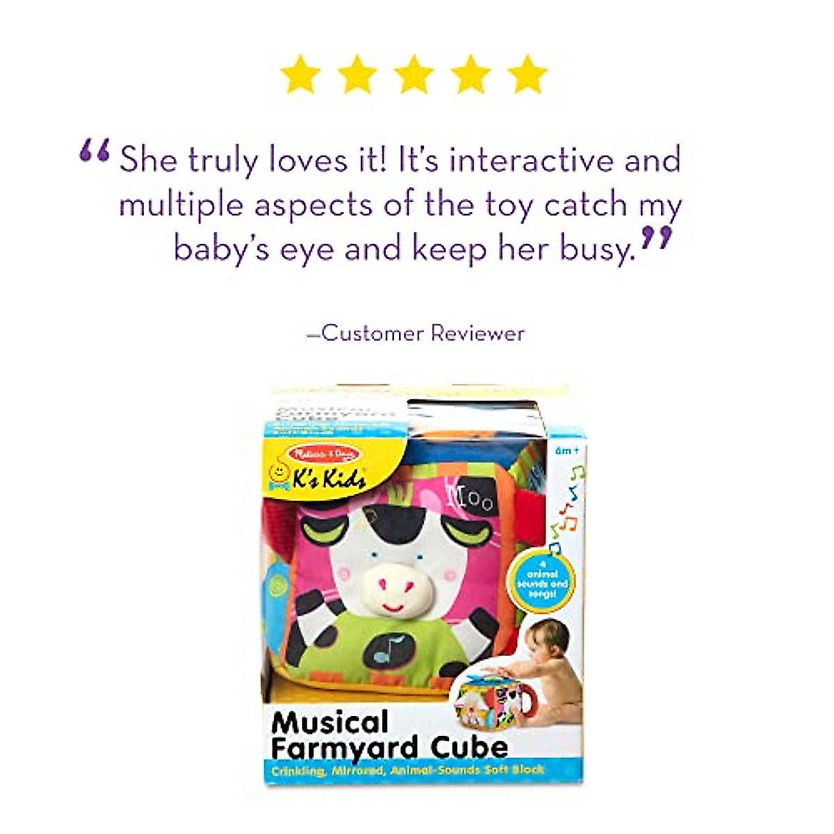 Melissa & Doug K's Kids Musical Farmyard Cube Educational Baby Toy