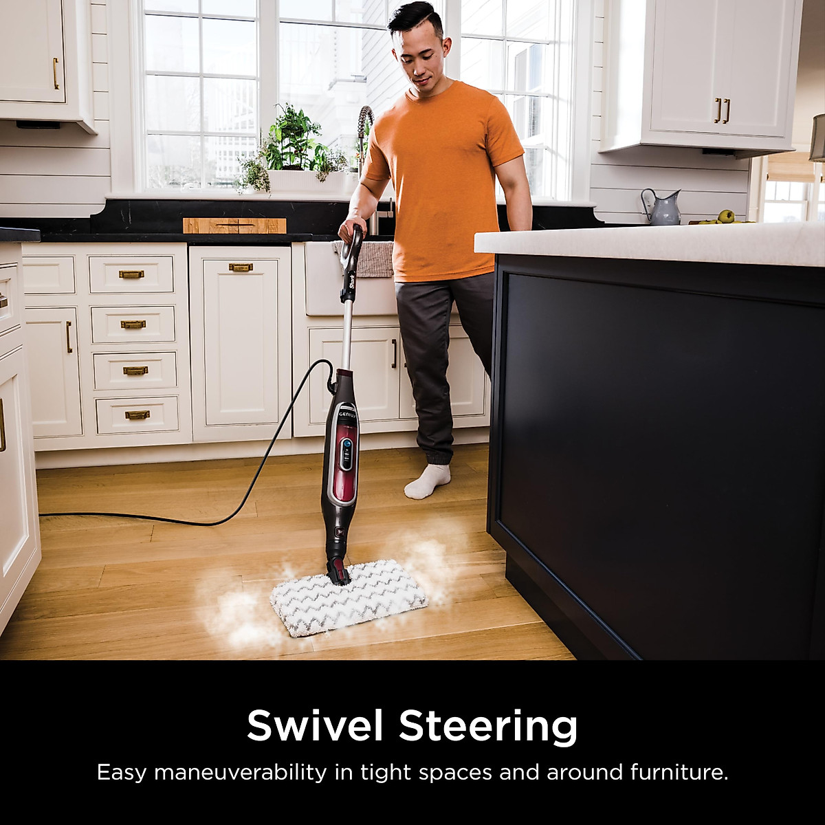 Shark S5003D Genius Hard Floor Cleaning System Pocket Steam Mop, Burgundy/Gray