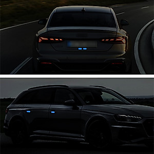 TOMALL 20pcs Glow in The Dark Tape Stickers Switch Button Night Safety Luminous Decals Accessories for Car Bike Motorcycle Safety Exit Sign Stairs Walls Decoration Stickers (Blue)