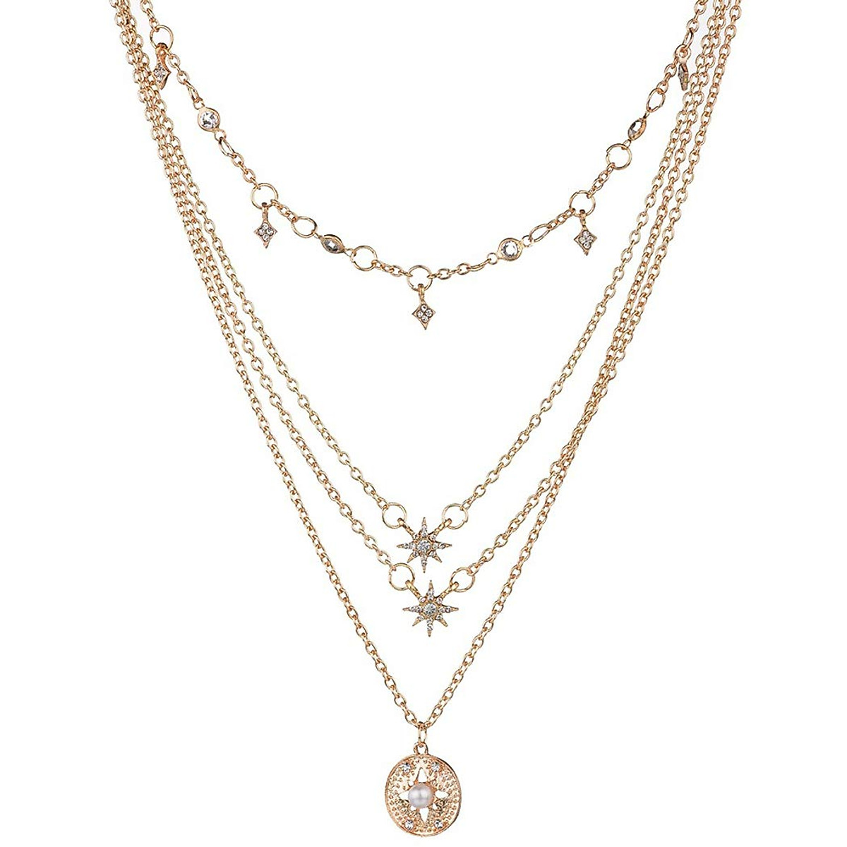 Victray Boho Star Necklace Coin Neck Chain Choker Pendant Necklaces Fashion Jewelry for Women (1)