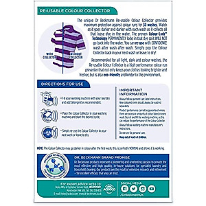 Dr. Beckmann Re-usable Colour Collector Cloth | Eco-friendly colour protection for up to 30 washes | Reusable cloth | 1 pack = 1 cloth