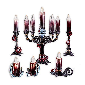 Halloween Rose Skull Candle Party Centerpieces Stand Glowing Candle Table Decorations Wedding Bridal Shower Baby Shower Birthday Cosplay Party Supplies