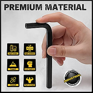 ELEAD 30-Piece Hex Key Set - Allen Wrench Set, SAE and Metric Allen Keys, MM(0.7mm-10mm) SAE(0.028"-3/8), Heat-Treated Steel, Torque Handle, High Leverage, Long & Short Keys, Easy Organization