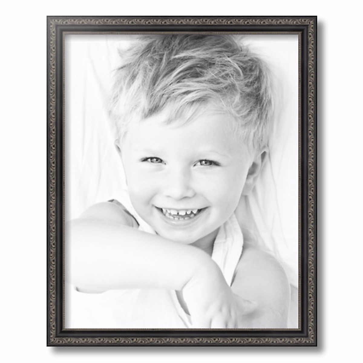 ArtToFrames 16x20 Inch Black Picture Frame, This 1.25 Inch Custom Poster Frame is Antique Black - Comes with Economy Acrylic and Corrugated Backing (WOM5106-16x20)