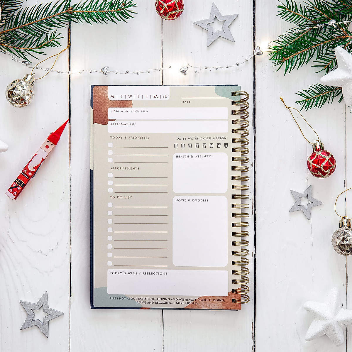 MESMOS Undated Daily Planner Organizer, To Do List Notebook for Women & Men, Small Business Cute Office Supplies, Productivity Planner, Daily Journal (120 Days,A5)