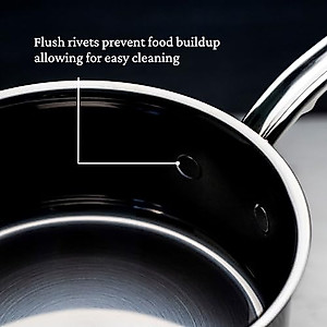 Hestan - NanoBond Collection - Titanium Stainless Steel 2-Quart Sauce Pan with Lid - Toxin, PFAS, & Chemical Free Clean Cookware, Induction Cooktop Compatible