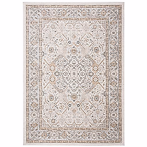 SAFAVIEH Isabella Collection 5'3" x 7'6" Cream/Beige ISA916B Oriental Non-Shedding Living Room Bedroom Dining Home Office Area Rug
