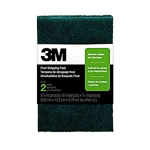 3M Final Stripping Pads, 0 Fine, 3-3/4 in. x 6 in. x 5/16 in., 2/Pack