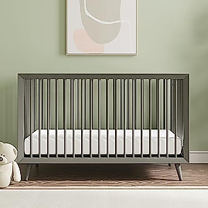 Child Craft Cranbrook 4 in 1 Convertible Crib, Mid Century Modern Baby Crib Converts to Day Bed, Toddler Bed and Full Size Bed, 3 Adjustable Mattress Positions