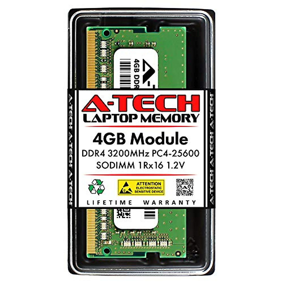 A-Tech 4GB Memory RAM for Dell Alienware Area 51M R2 - DDR4 3200MHz PC4-25600 Non ECC SO-DIMM 1Rx16 1.2V - Single Laptop & Notebook Upgrade Module (Replacement for AA937597)