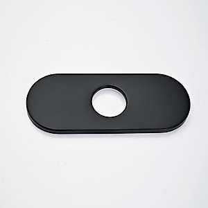 6 Inch Faucet Deck Plate for Bathroom Sink - Universal Fit for 1 Hole or 3 Hole 4 Inch Centerset Basins - Escutcheon Faucet Plate - Stainless Steel Faucet Hole Cover(Matte Black)