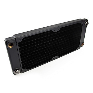 XSPC TX240 Crossflow Ultra Thin Radiator, 120mm x 2, Dual Fan, Black