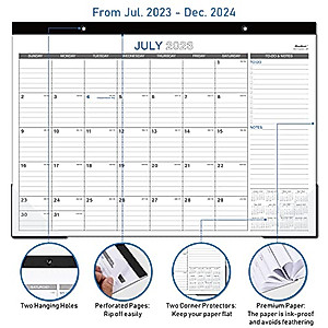 2023-2024 Desk Calendar - 18 Months Large Monthly Desk Calendar from Jul 2023 - Dec 2024, 17" x 12", Desk Pad, Large Ruled Blocks, To-do List & Notes, Best Desk Calendar for Organizing