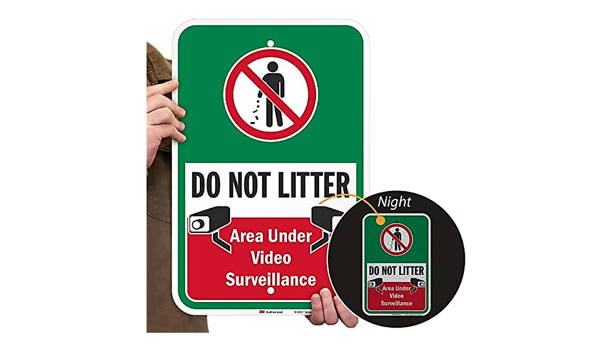 SmartSign Do Not Litter Metal Sign - Reflective & Durable