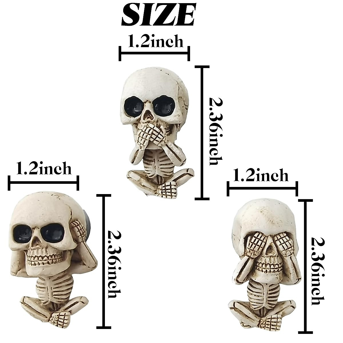 TIHOOD 3PCS Cute Skull Car Vent Clips Cool Car Aromatic Vent Clip Auto Interior Air Vent Skull Decor Outlet Freshener Car Charm Car Vent Accessories for Car Air Conditioner Office Home Halloween Decor