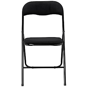 Urban Shop Velvet Folding Chair, Black