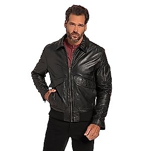 JP 1880 Menswear Premium leather jacket, leather, finest lamb nappa leather, shirt collar, metal zip, large pockets black XXXXXX-Large 820698100