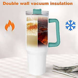 Icesip 12pack 40oz sublimation tumbler with Black Handle Lid and Straw,Stainless Steel Double Wall Vacuum Insulated Travel Mug Cup Tumblers for Diy Craft Heat Press Print
